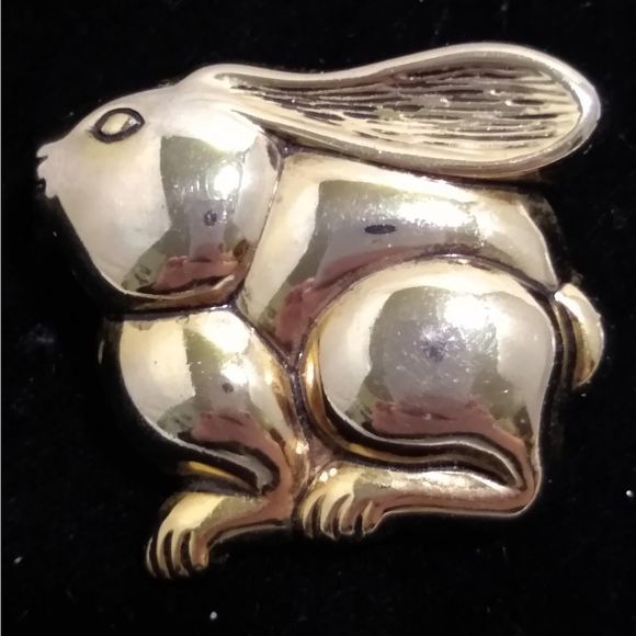 Best Co | Jewelry | Best Gold Tone Bunny Rabbit Brooch And Or Slide ...